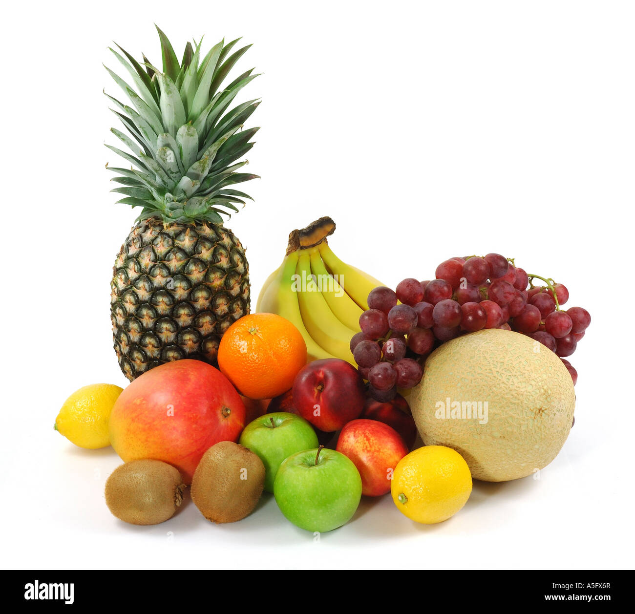 Set of different fresh fruits isolated on white Stock Photo - Alamy