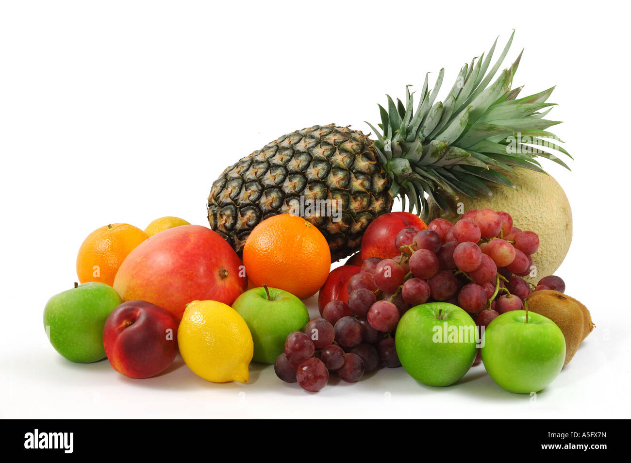Set of different fresh fruits isolated on white Stock Photo - Alamy