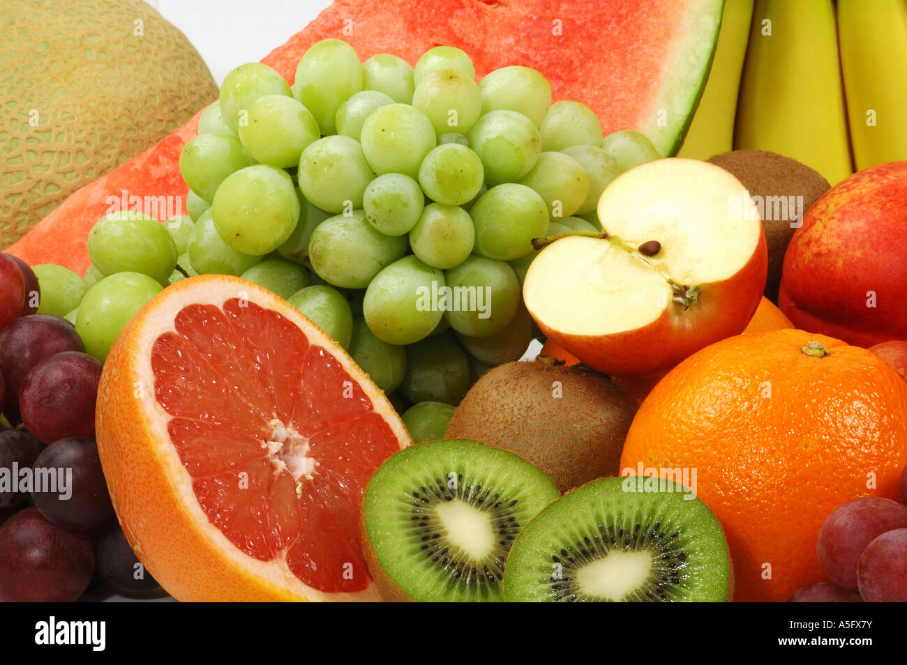 Set of different fresh fruits isolated on white Stock Photo - Alamy