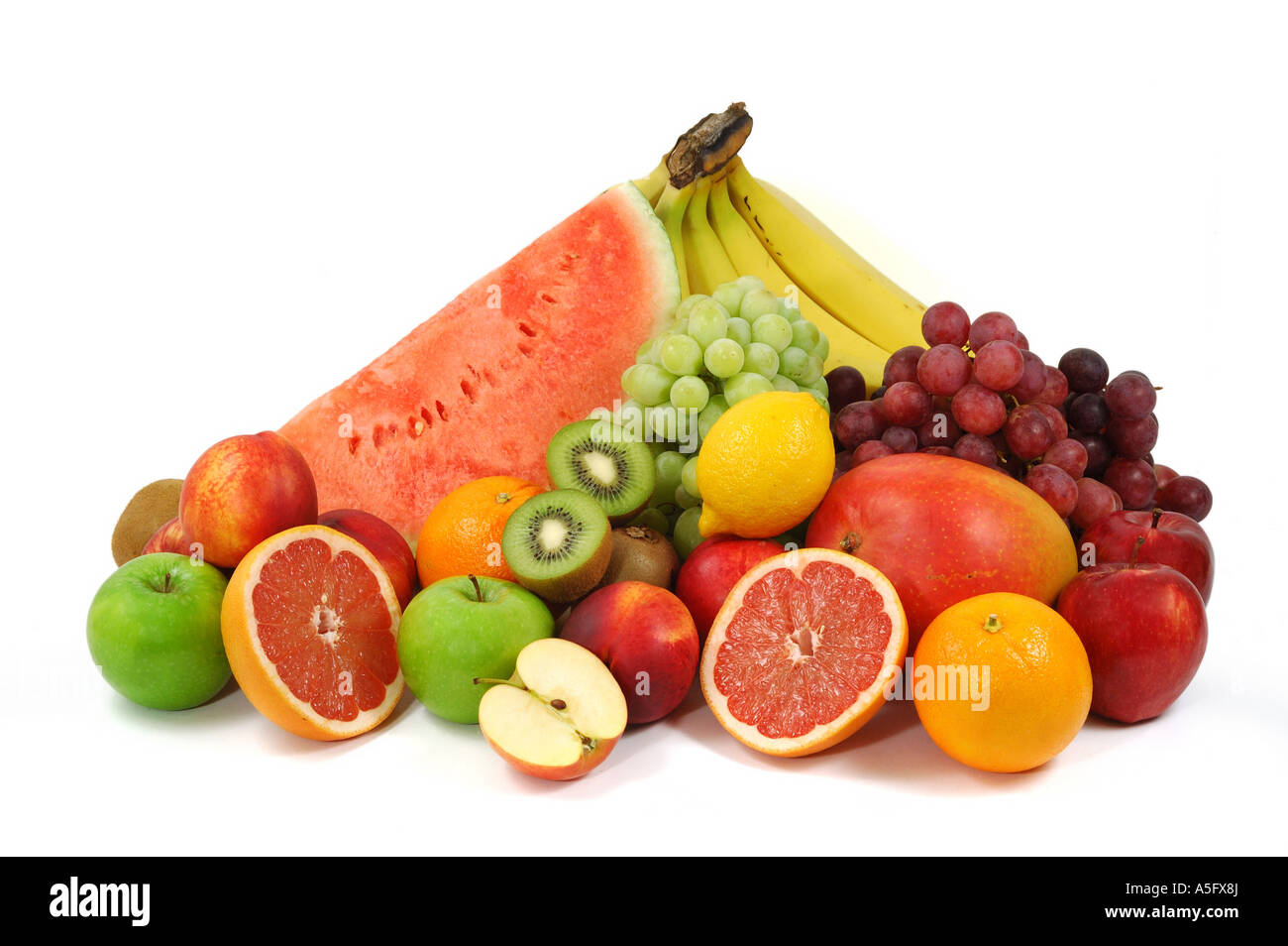 Set of different fresh fruits isolated on white Stock Photo - Alamy