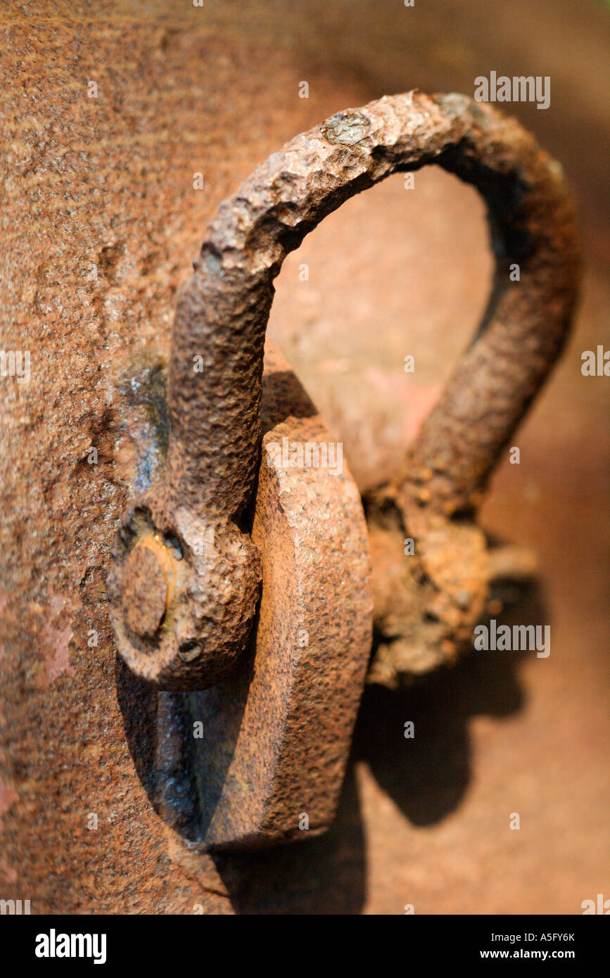Rusty metal ring bracket Stock Photo - Alamy