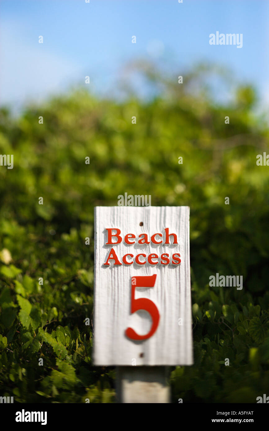 Beach access sign on Bald Head Island North Carolina Stock Photo - Alamy