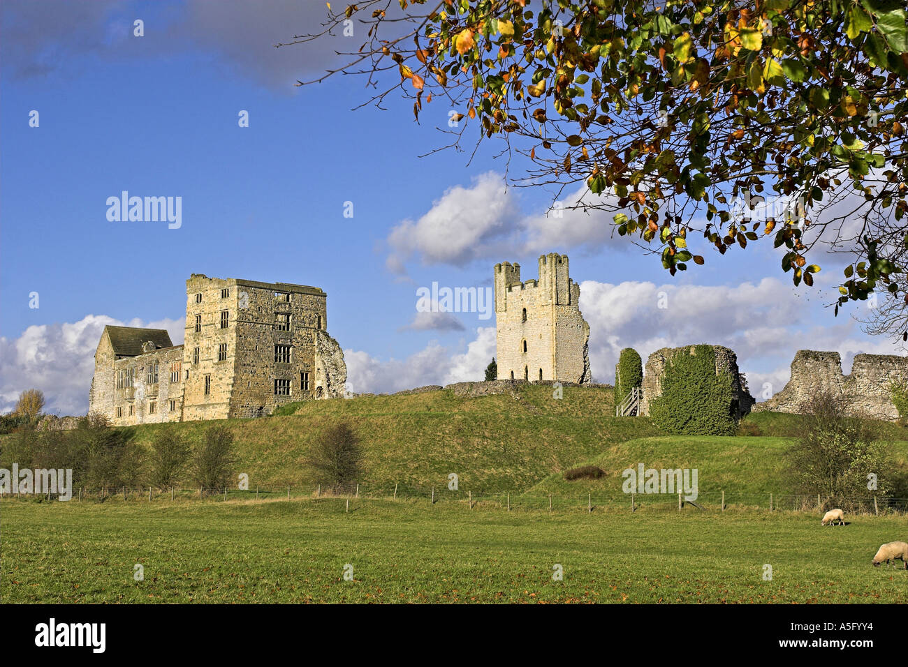 Helmsley Castle from SW in Autumn North Yorkshire UK Stock Photo - Alamy