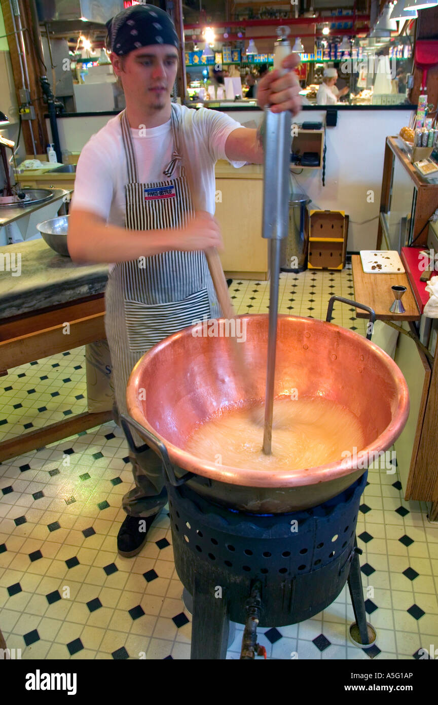 Making candy in Granville Market. Vancouver, British Columbia Stock ...