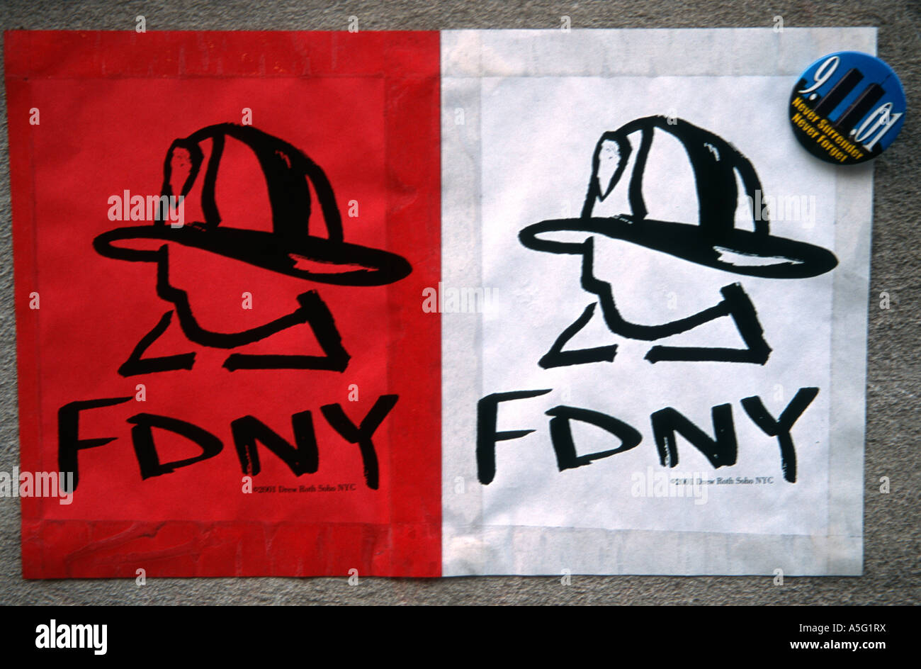 Fire Department of New York banner after September 1 2001 and the World ...