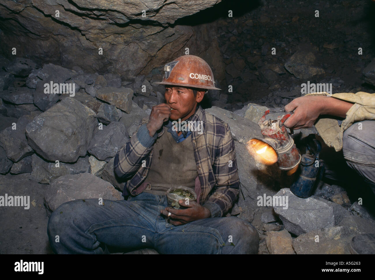 Miner working underground in Potosi silver mine Bolivia Stock Photo - Alamy