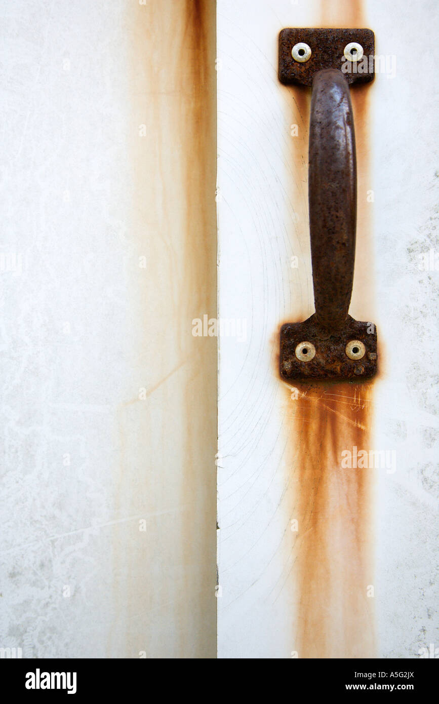 Detail of rusted door handle Stock Photo - Alamy