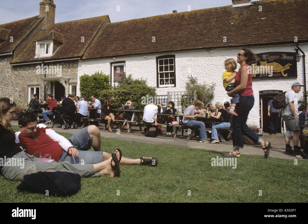 summer at the tiger inn near birling gap sussex england Stock Photo - Alamy