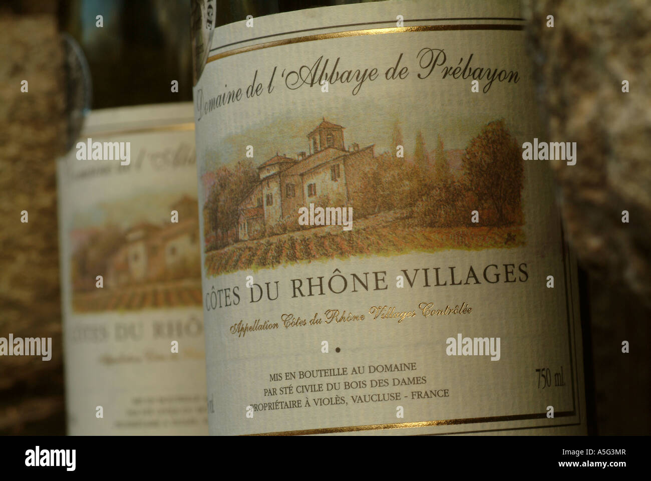 wineMBF1719 french wine label cotes du rhone villages Stock Photo - Alamy