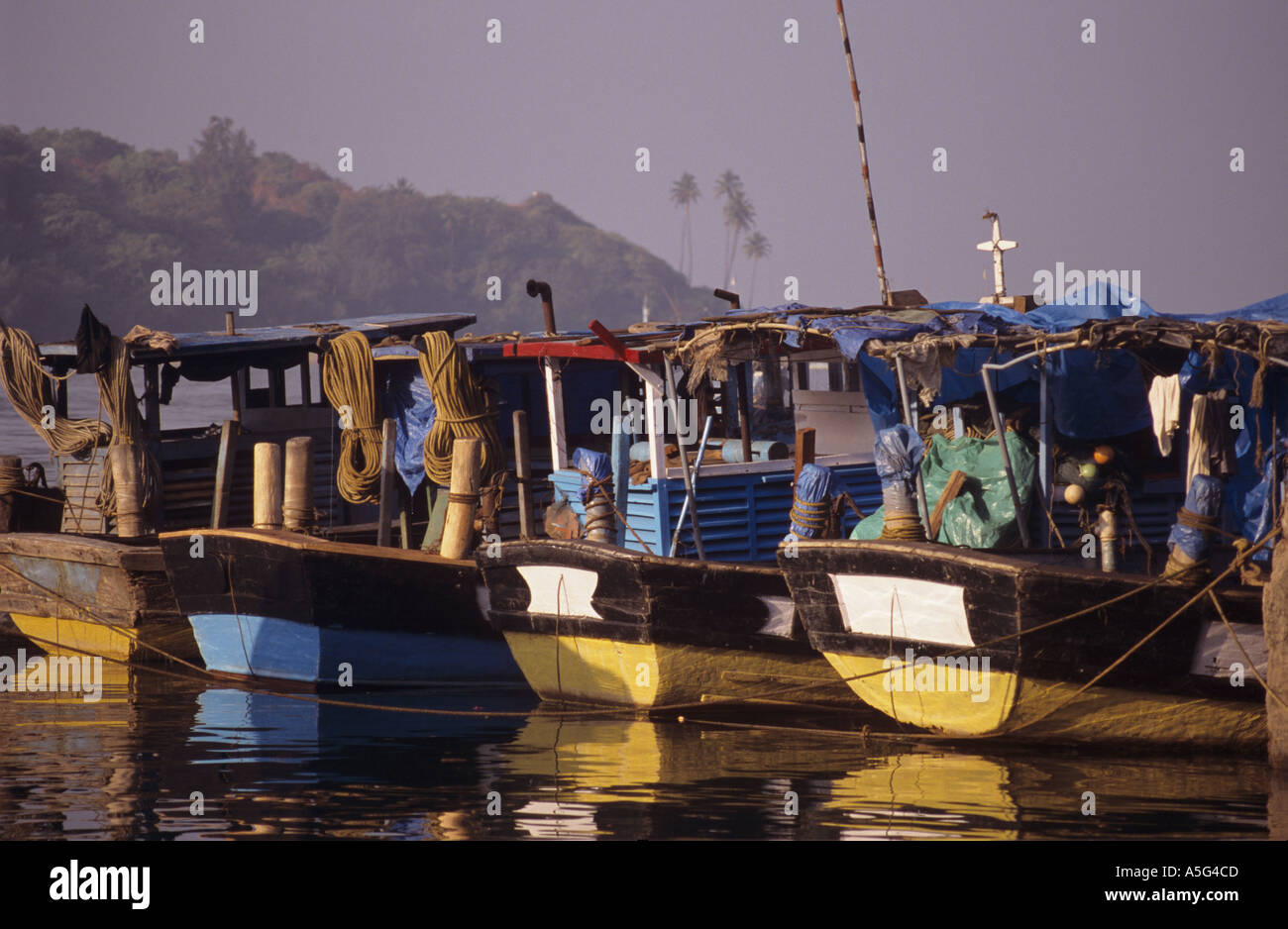 Fishing boats Betul Goa India Stock Photo - Alamy