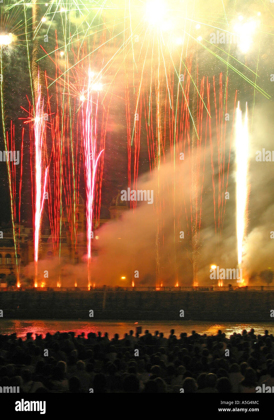 San Sebastian annual fireworks festival Stock Photo - Alamy