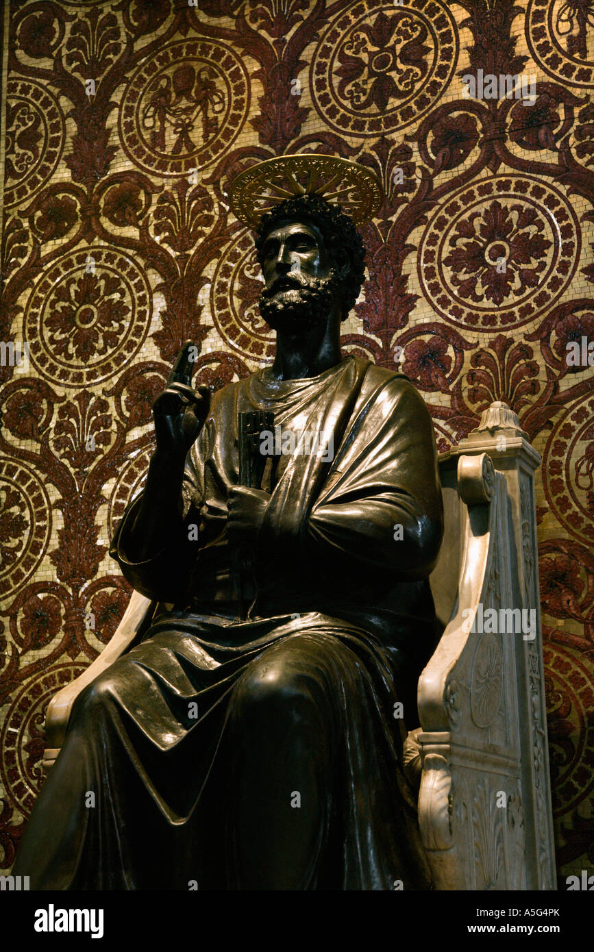 Saint Peter Enthroned statue in Saint Peter s Basilica Rome Italy Stock ...
