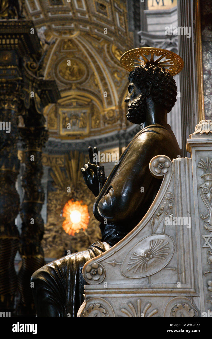 Saint Peter Enthroned statue in Saint Peter s Basilica Rome Italy Stock ...