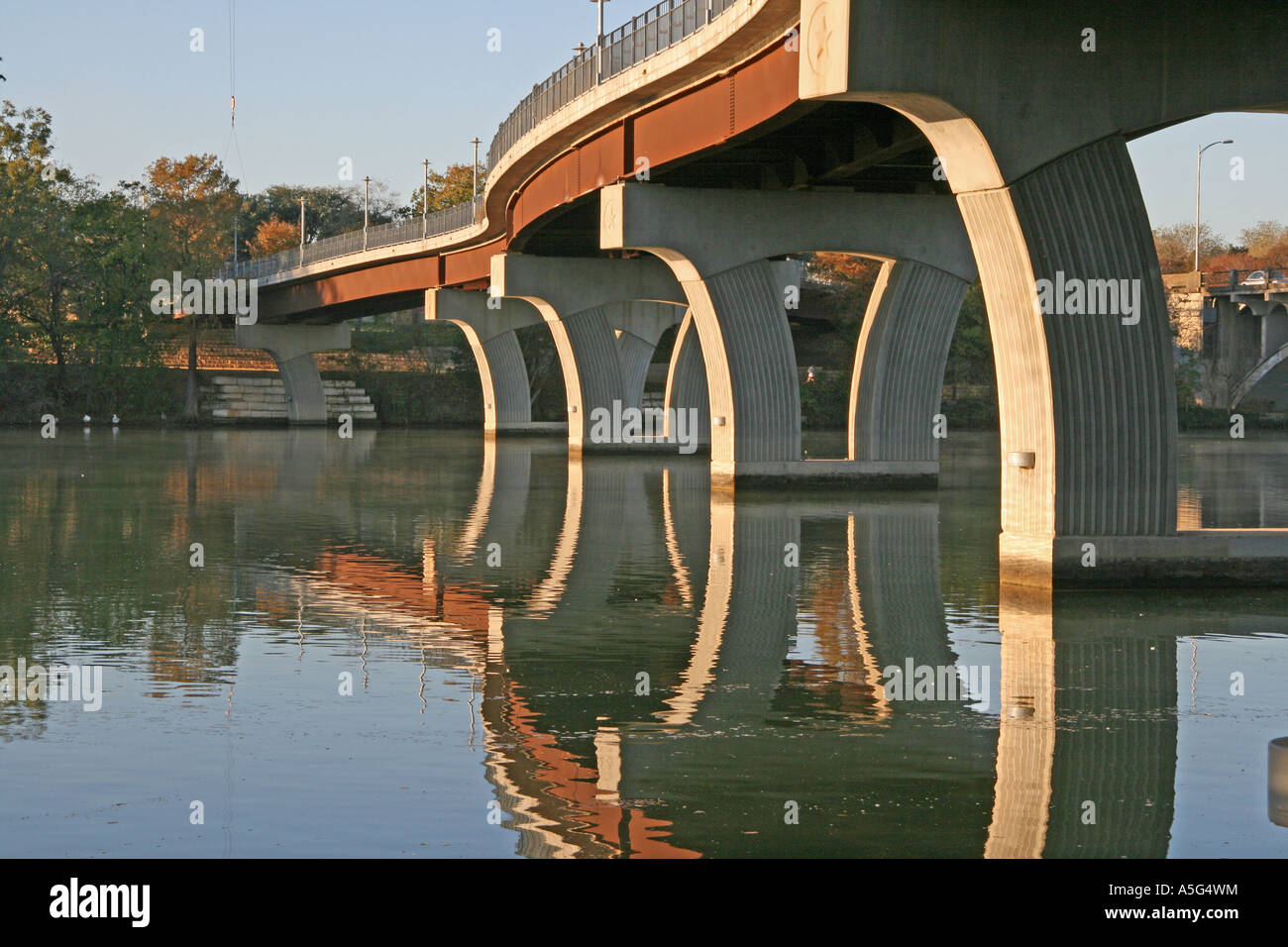 Footbridge over Town, Lake in Austin, TX Stock Photo - Alamy