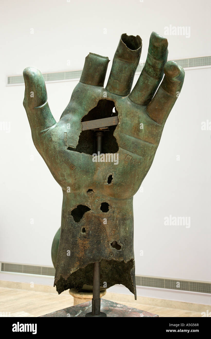 Colossal hand of Constantine in Capitoline Museum Rome Italy Stock ...