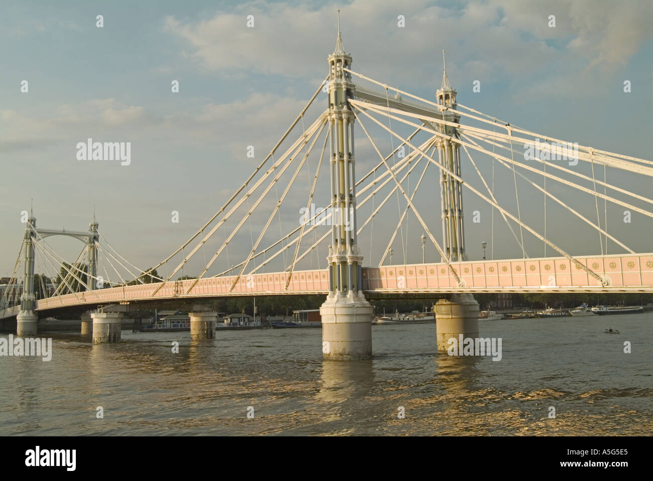Albert Bridge Chelsea London England UK Stock Photo - Alamy
