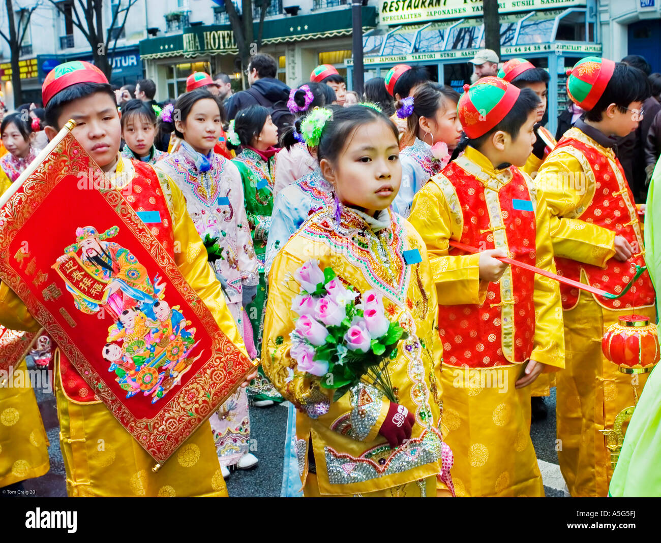 Paris France French Chinese "Young Teens" in Traditional Costumes ...