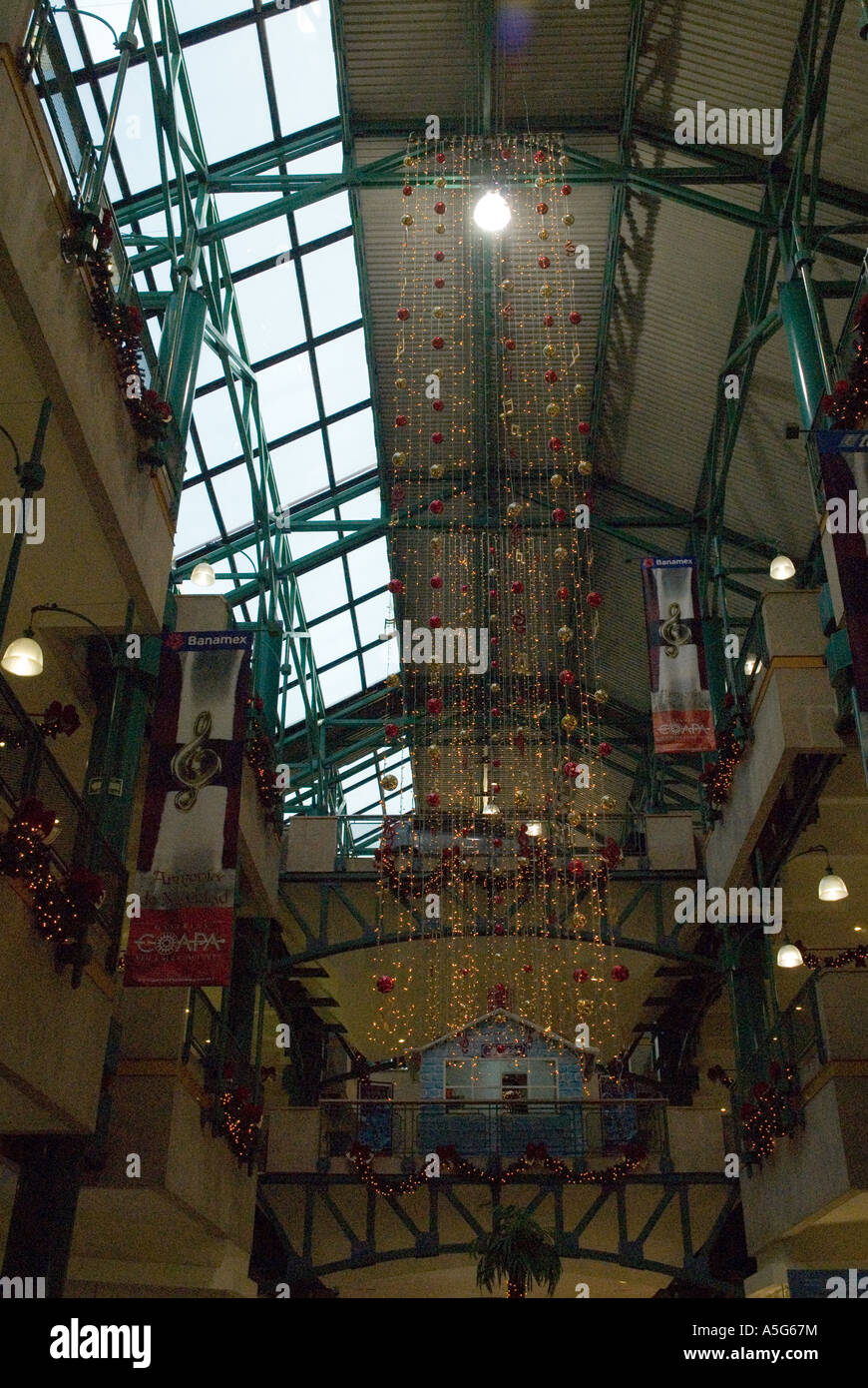 christmas tree in a trading centre - mexico city Stock Photo - Alamy