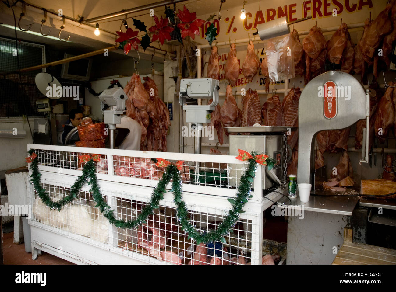 meat in a butcher shop - xochimilco - mexico Stock Photo - Alamy