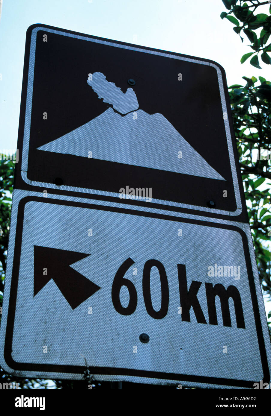 Road sign to Volcano Arenal Costa Rica Stock Photo - Alamy