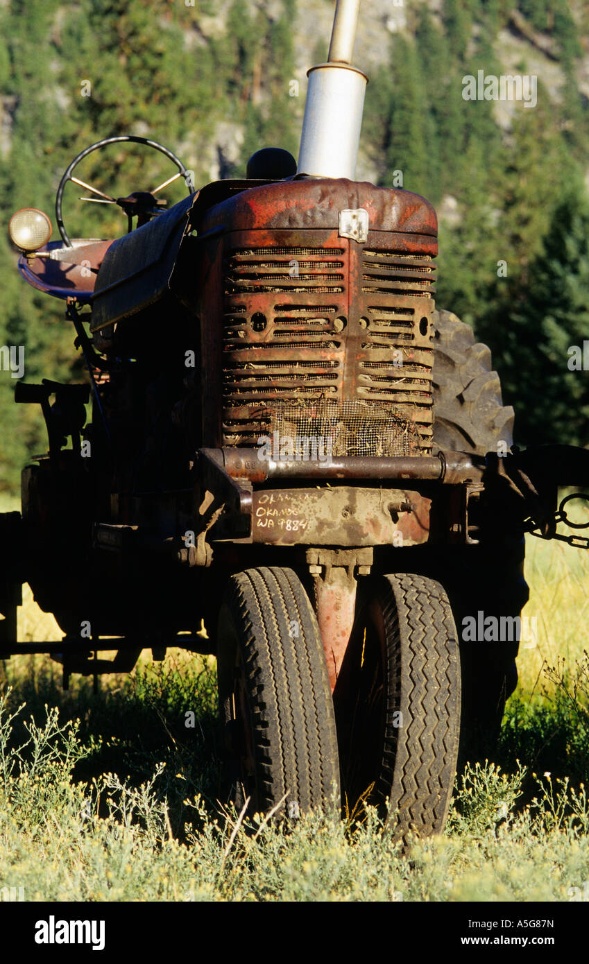 Old farm tractor near Winthrop, Okanogan County, Washington, USA Stock ...
