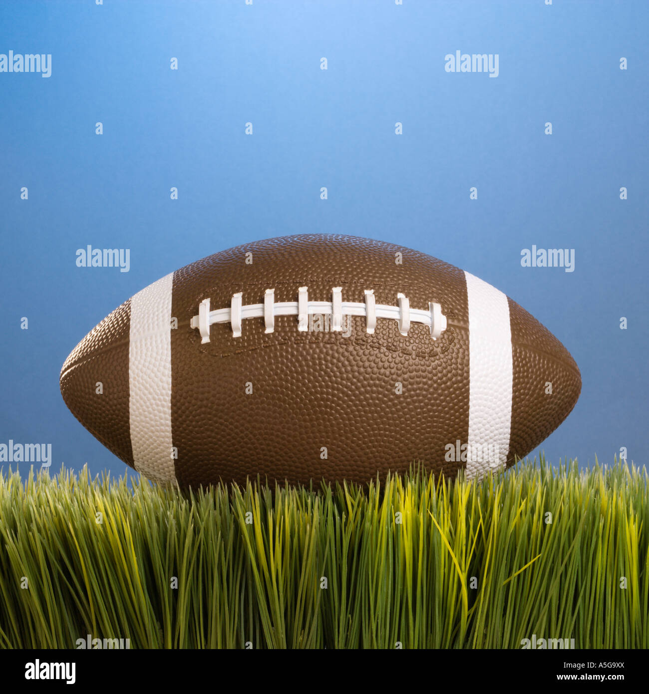 Studio shot of football resting in grass Stock Photo - Alamy
