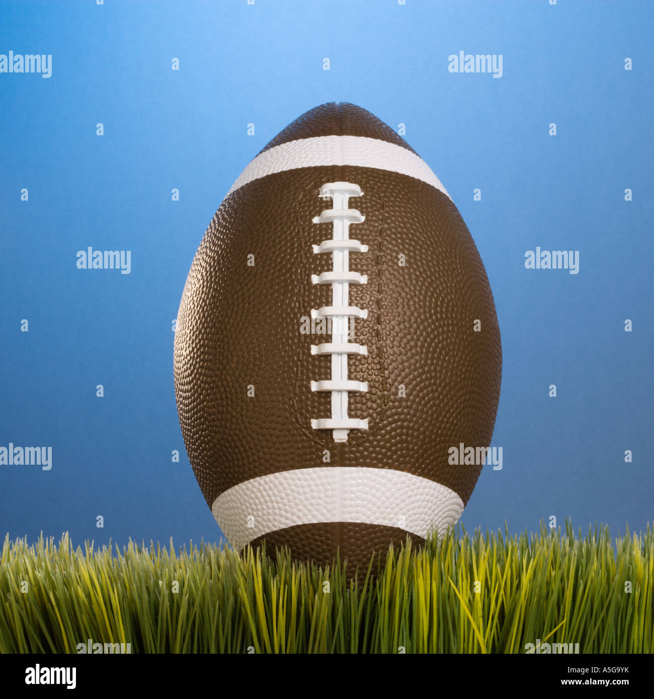 Studio shot of football resting in grass Stock Photo - Alamy