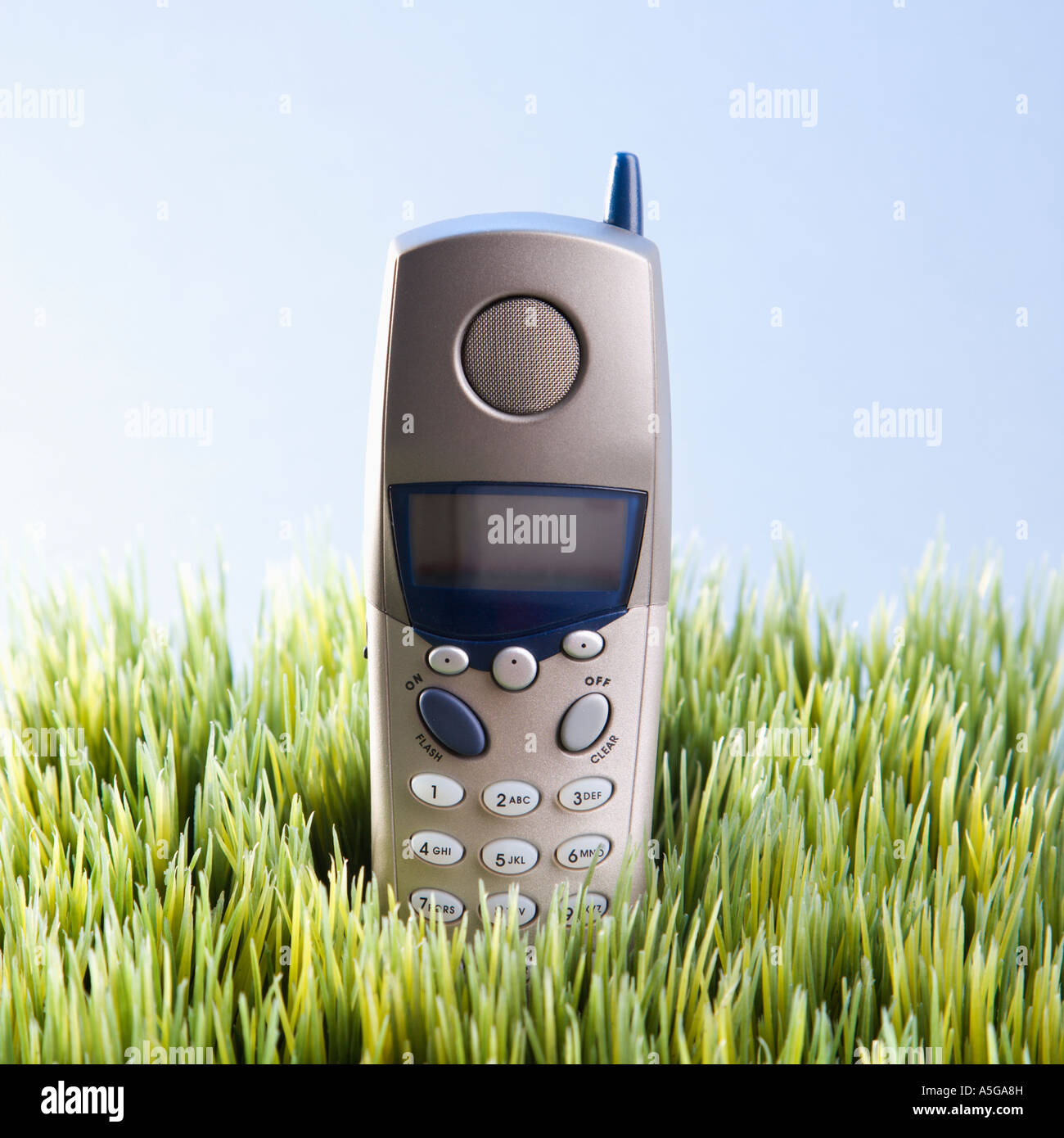 Studio shot of landline telephone placed in grass Stock Photo - Alamy