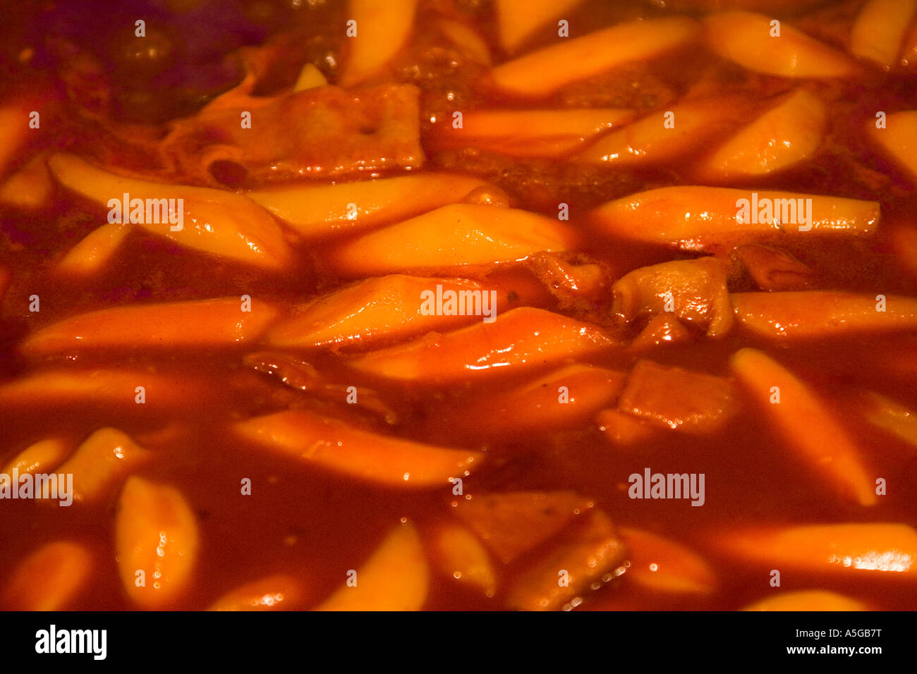 Dukboki Chili Rice Cake Outdoor Food Cart Seoul Korea Stock Photo - Alamy