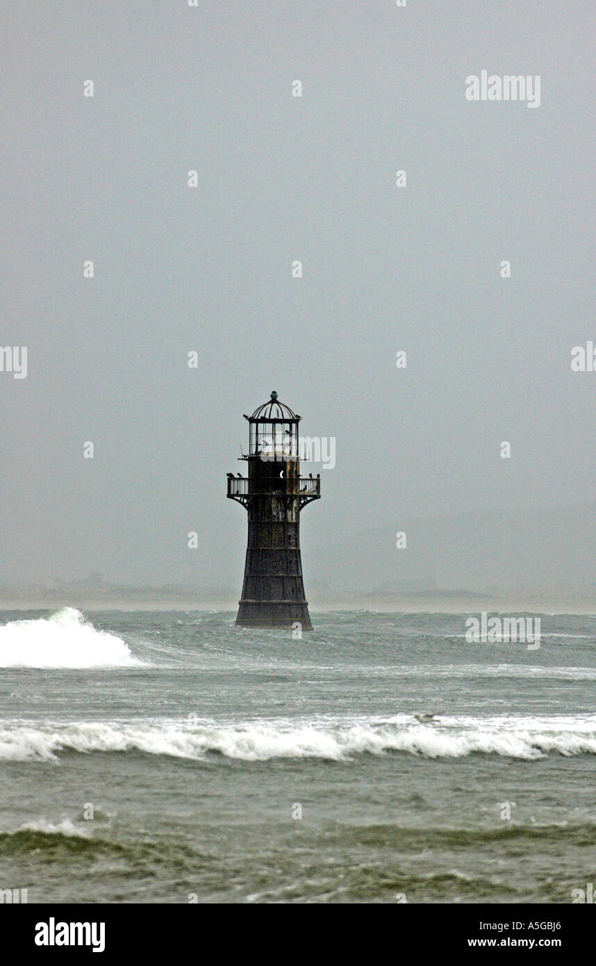 Whitford Point lighthouse on the Gower Peninsular Stock Photo - Alamy