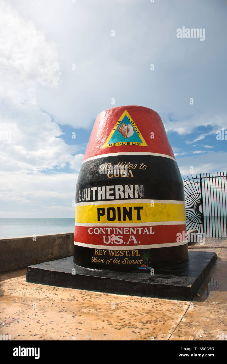 Southernmost point landmark of Key West Florida Stock Photo - Alamy