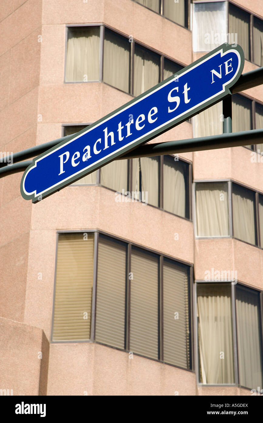 Road sign for Peachtree St in downtown Atlanta Georgia Stock Photo - Alamy