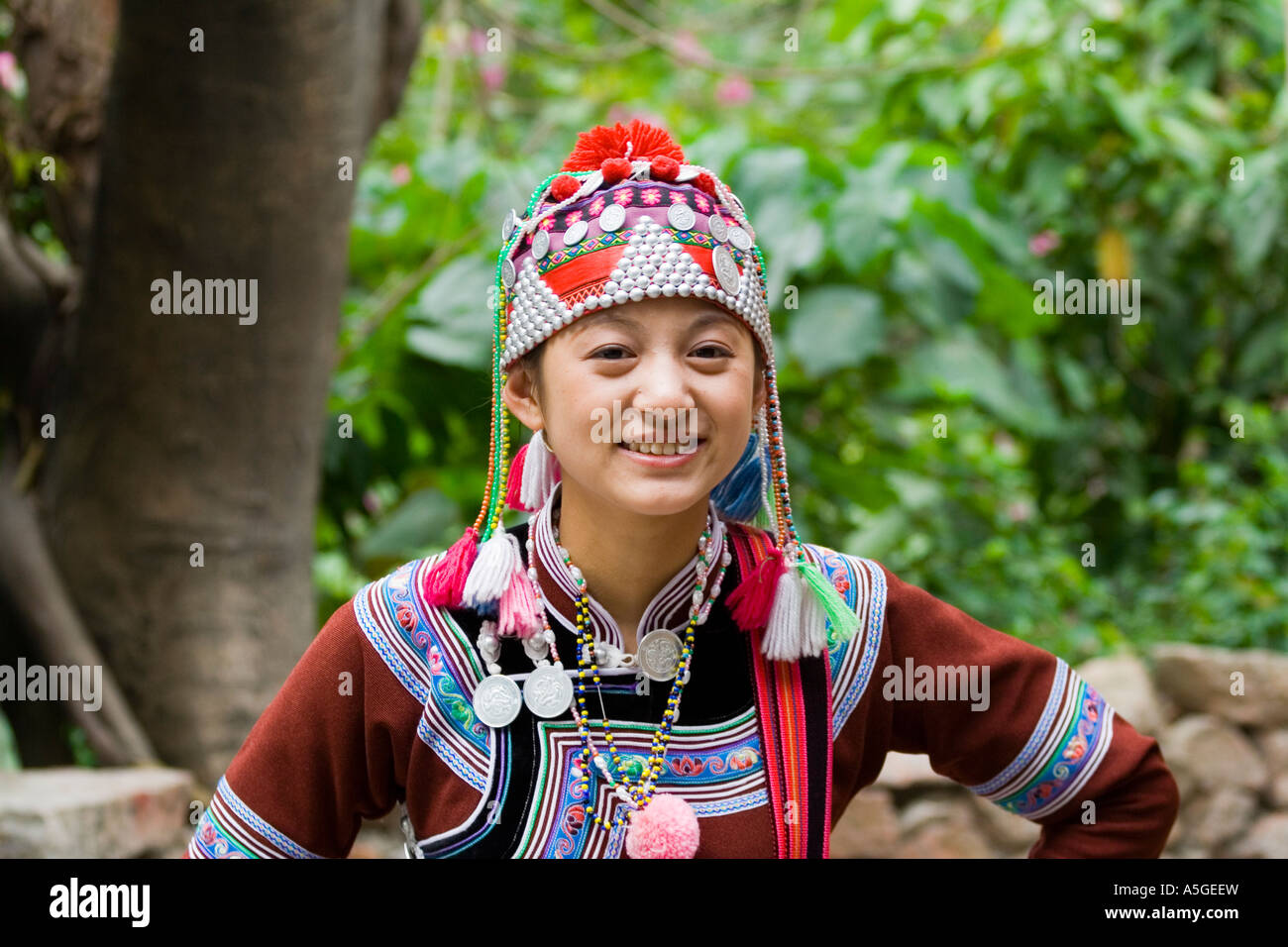 Akha Minority Woman Splendid China Cultural Theme Park Shenzhen China ...