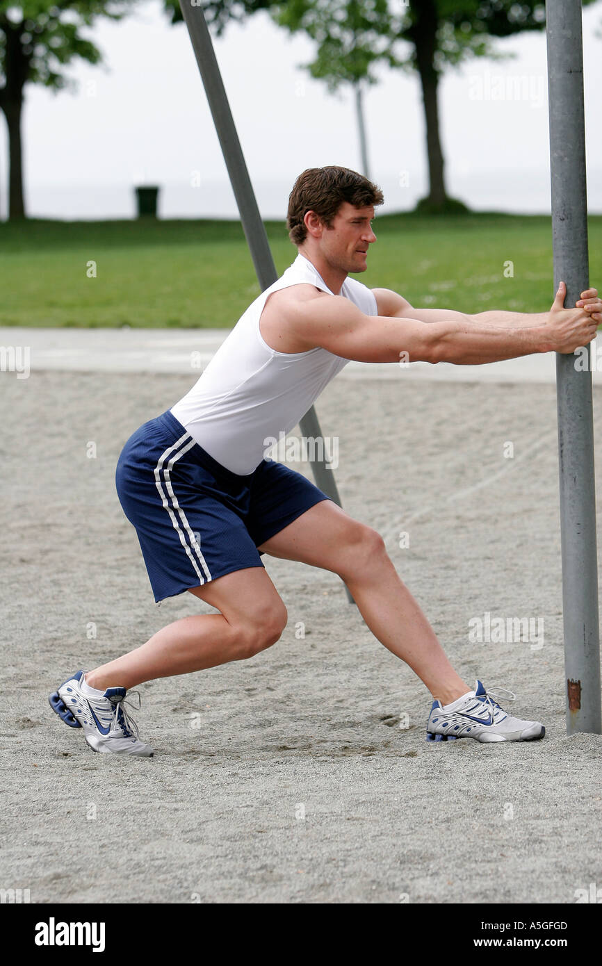 fit male exercising work out outside Stock Photo - Alamy