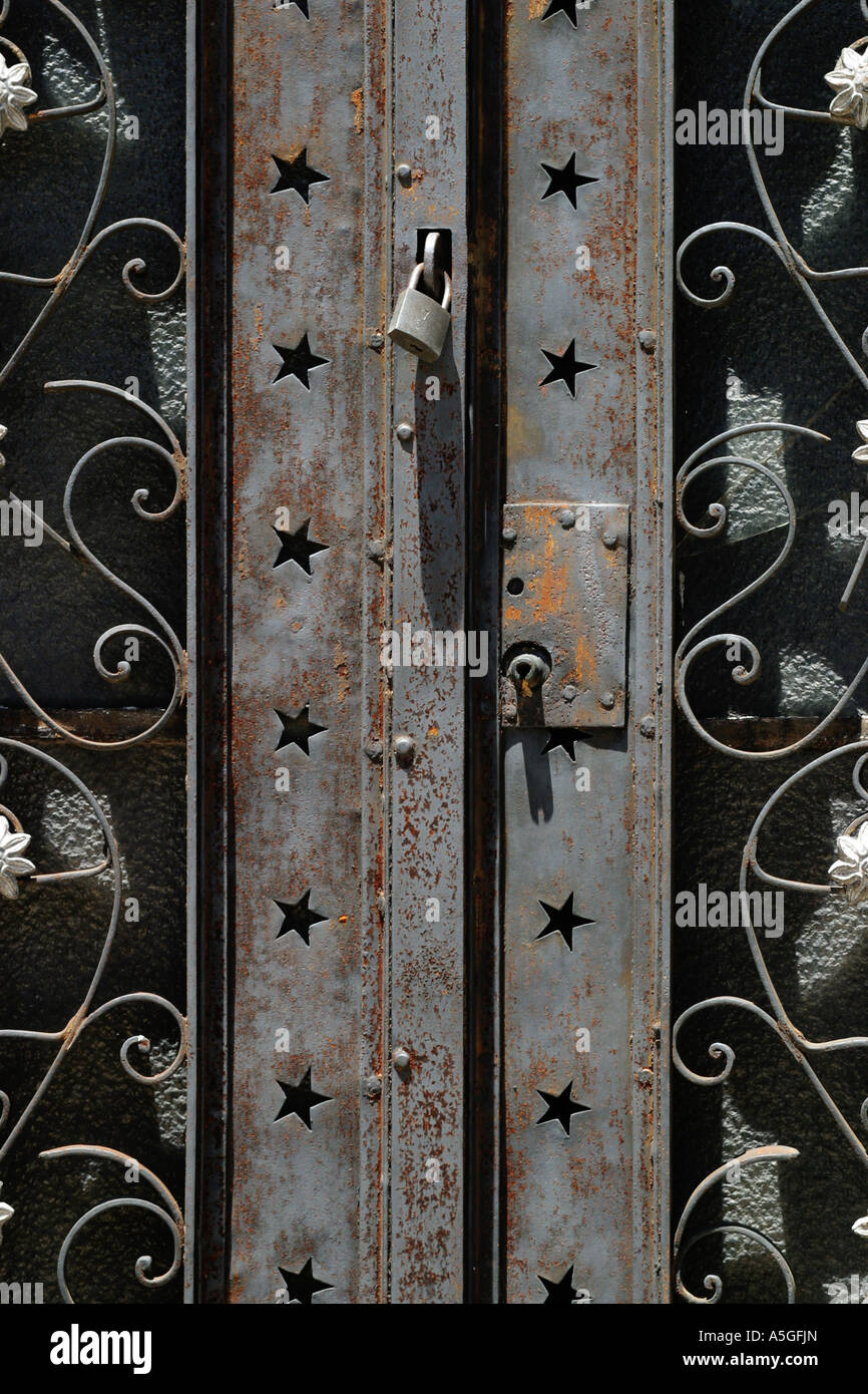 Metal gate to a grave in Argentina Stock Photo - Alamy