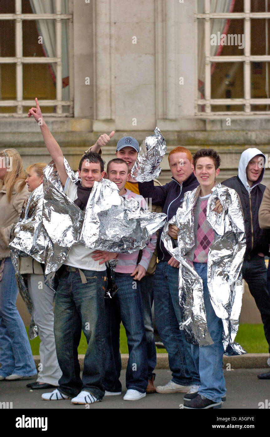 Big Brother 7 candidates line up in the cold in Cardiff at the ...