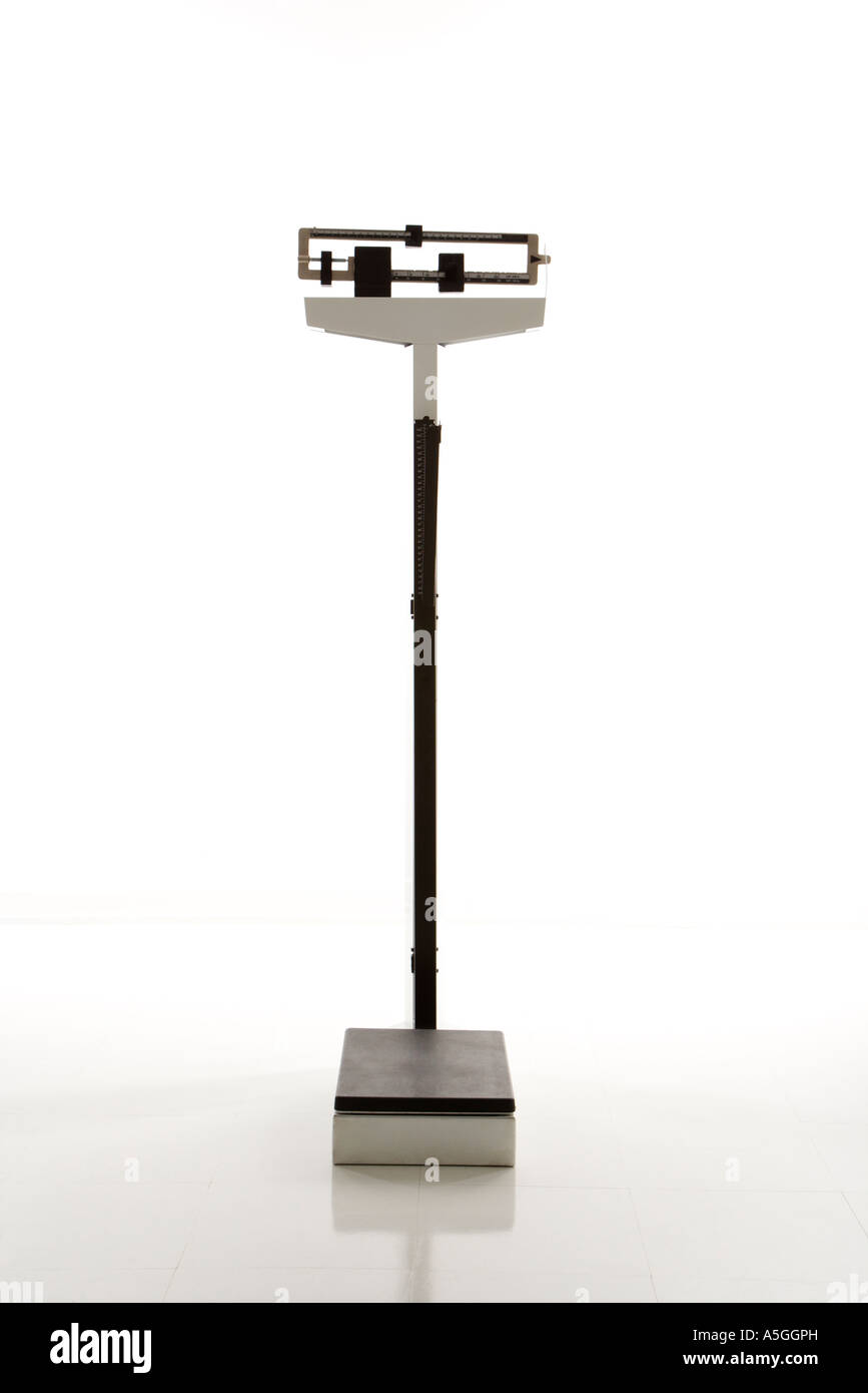 Still life of standing weight scale Stock Photo - Alamy
