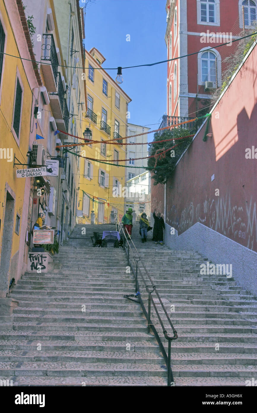 a stair in Lisbon, Portugal, Lisbon Stock Photo - Alamy