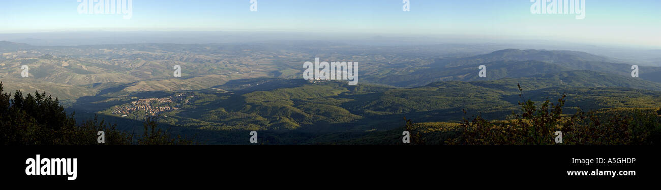 panoramic view from volcano Monte Amiata, Italy, Tuscany, Monte Amiata ...