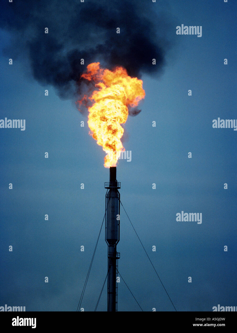 oil get bleed off in an oil refinery, United Kingdom, Scotland ...