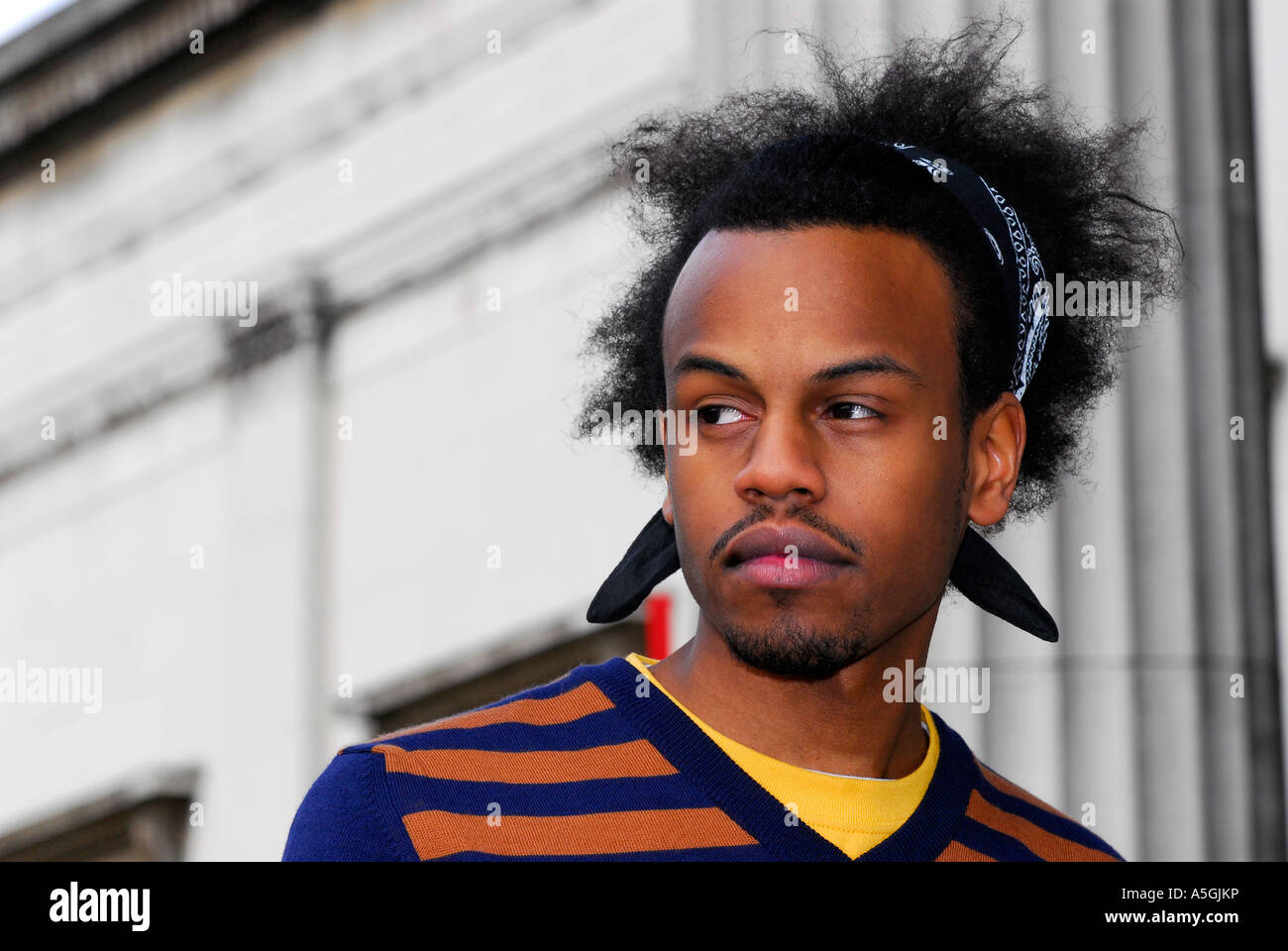Portrait of young man with afro hair London Uk Stock Photo - Alamy
