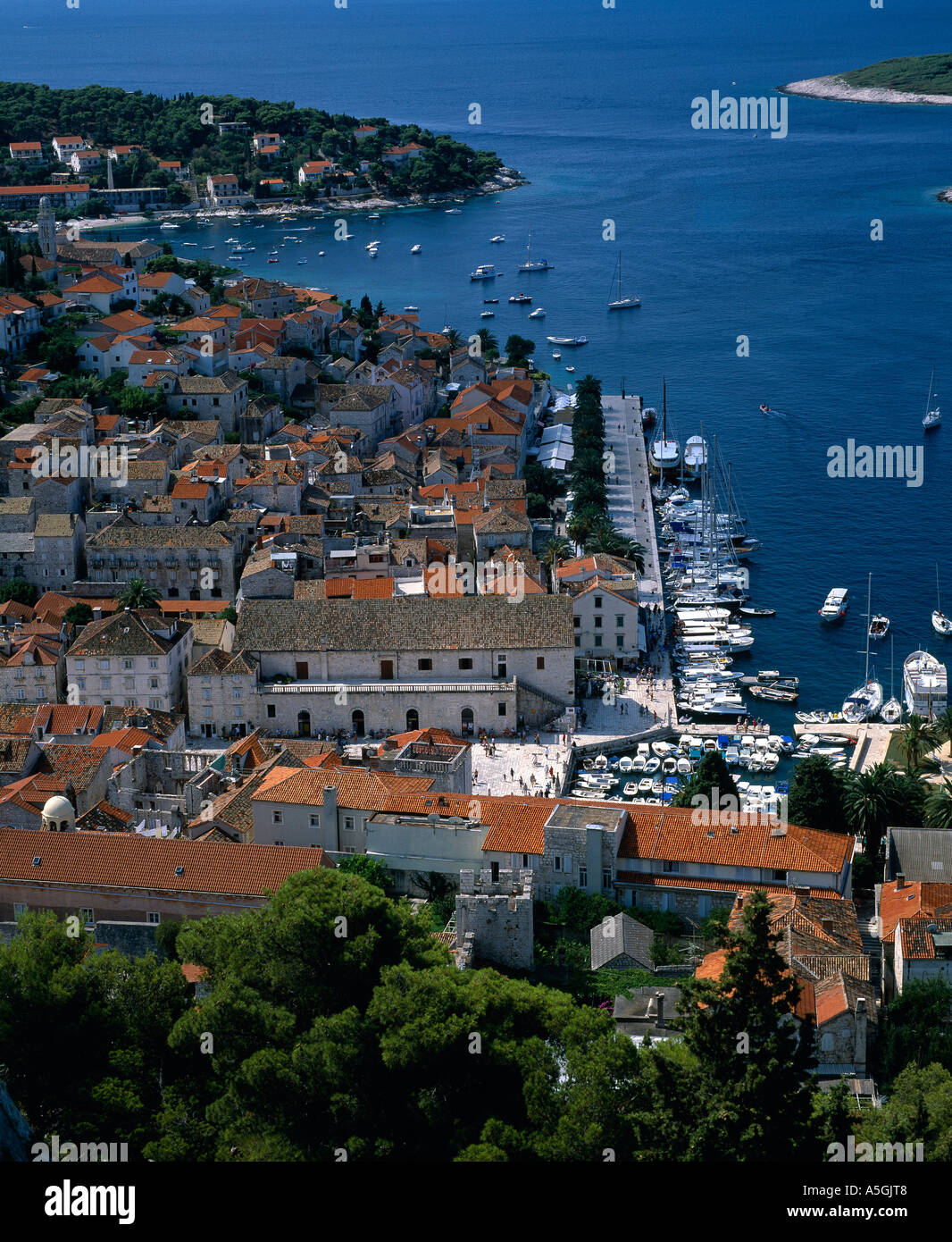 Hvar marina aerial view hi-res stock photography and images - Alamy