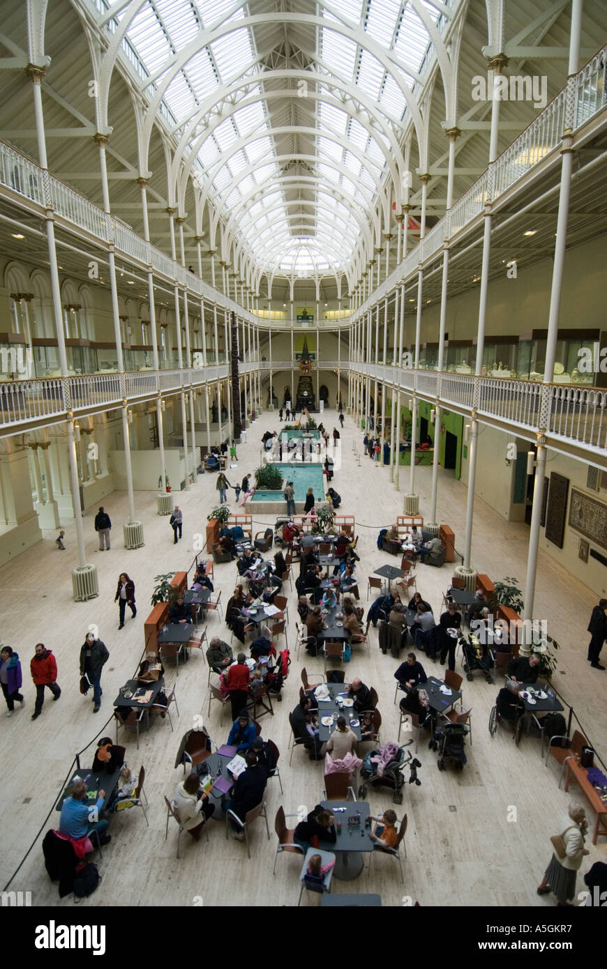 Interior of large atrium in Royal Museum in Edinburgh Scotland Stock ...