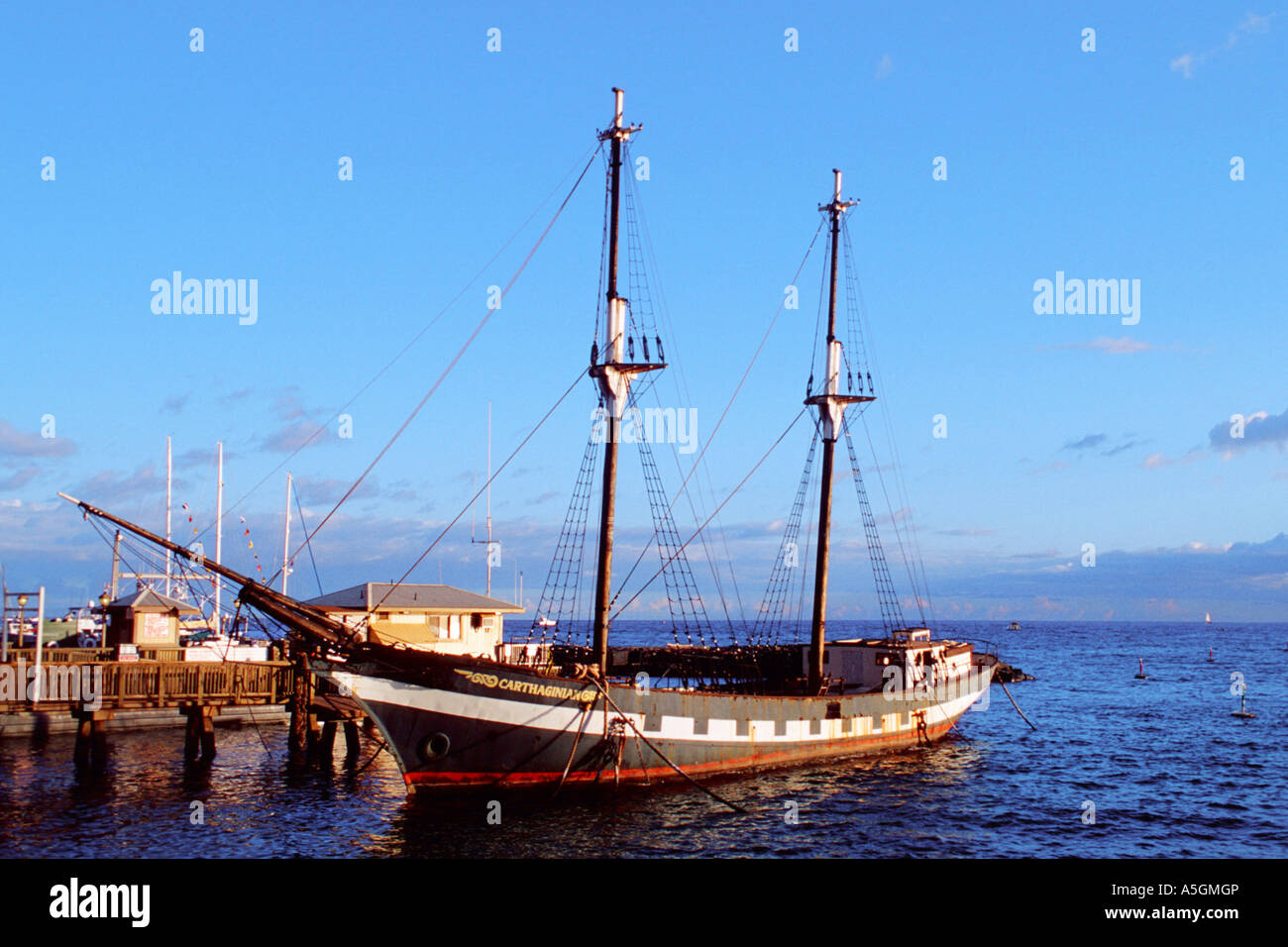 sailing ship in the port of Lahaina Stock Photo - Alamy