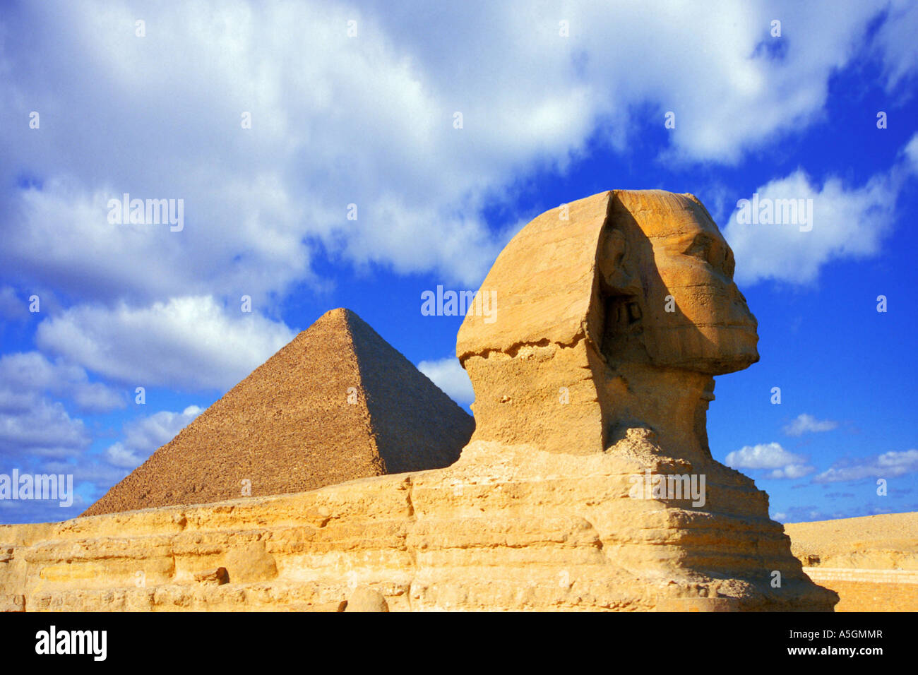 Pyramid and sphinx of Giza, Egypt Stock Photo - Alamy