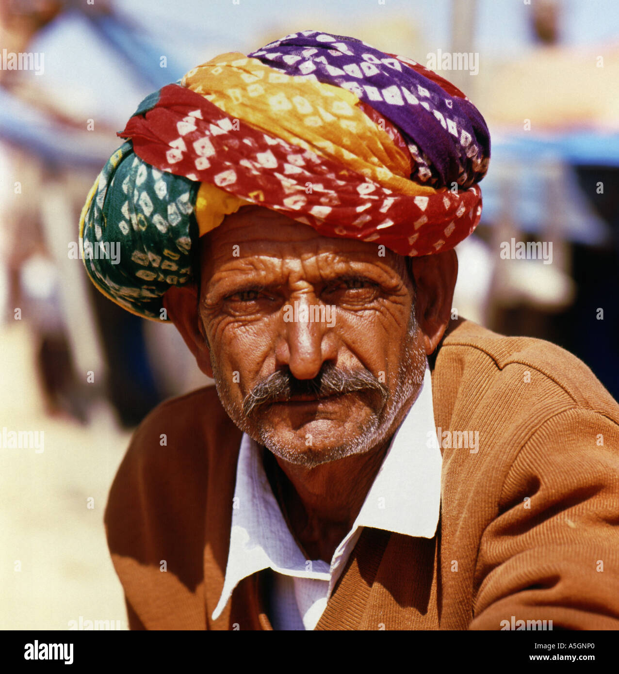 Man in Head Gear Rajasthan Stock Photo - Alamy