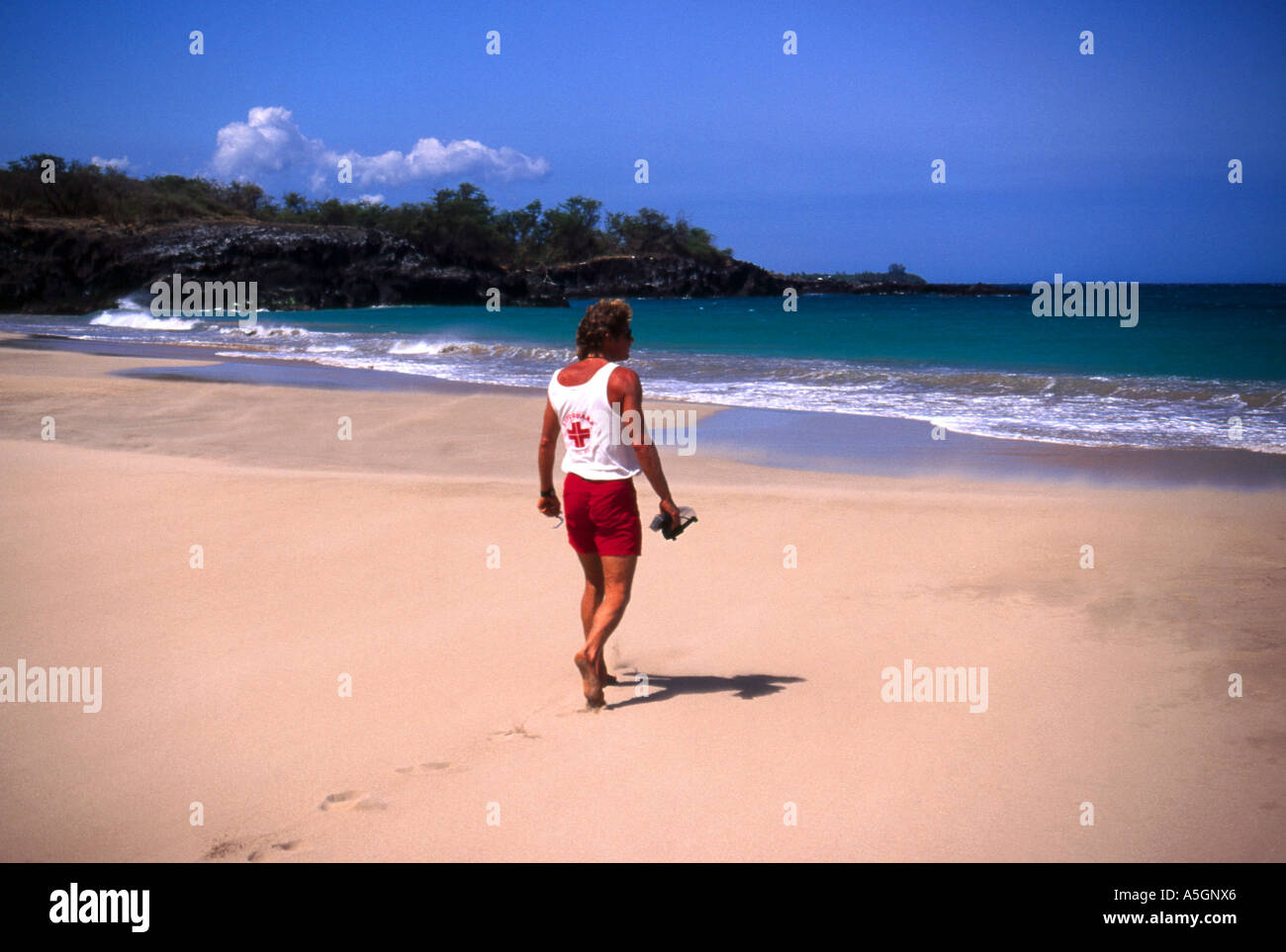 Lifeguard on beach Hawaii Stock Photo - Alamy