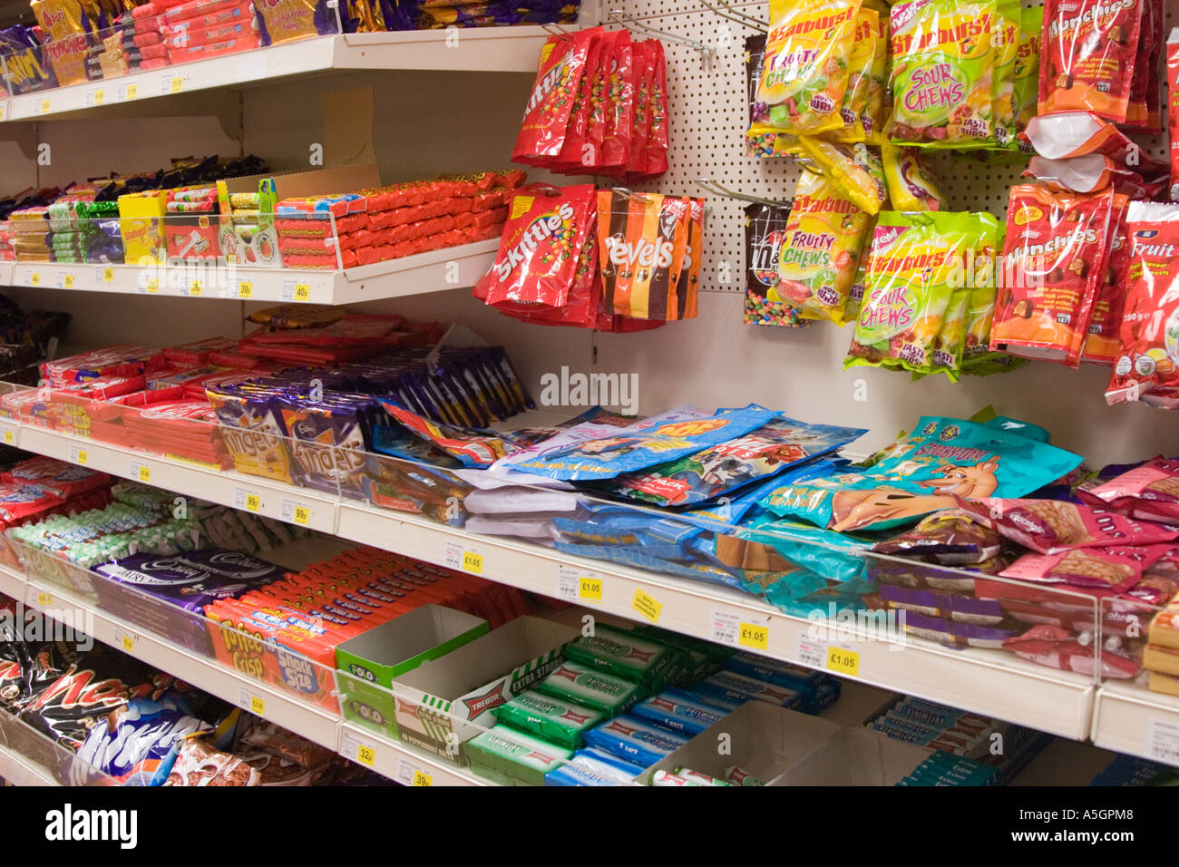Grocery Store Shelf Close Up
