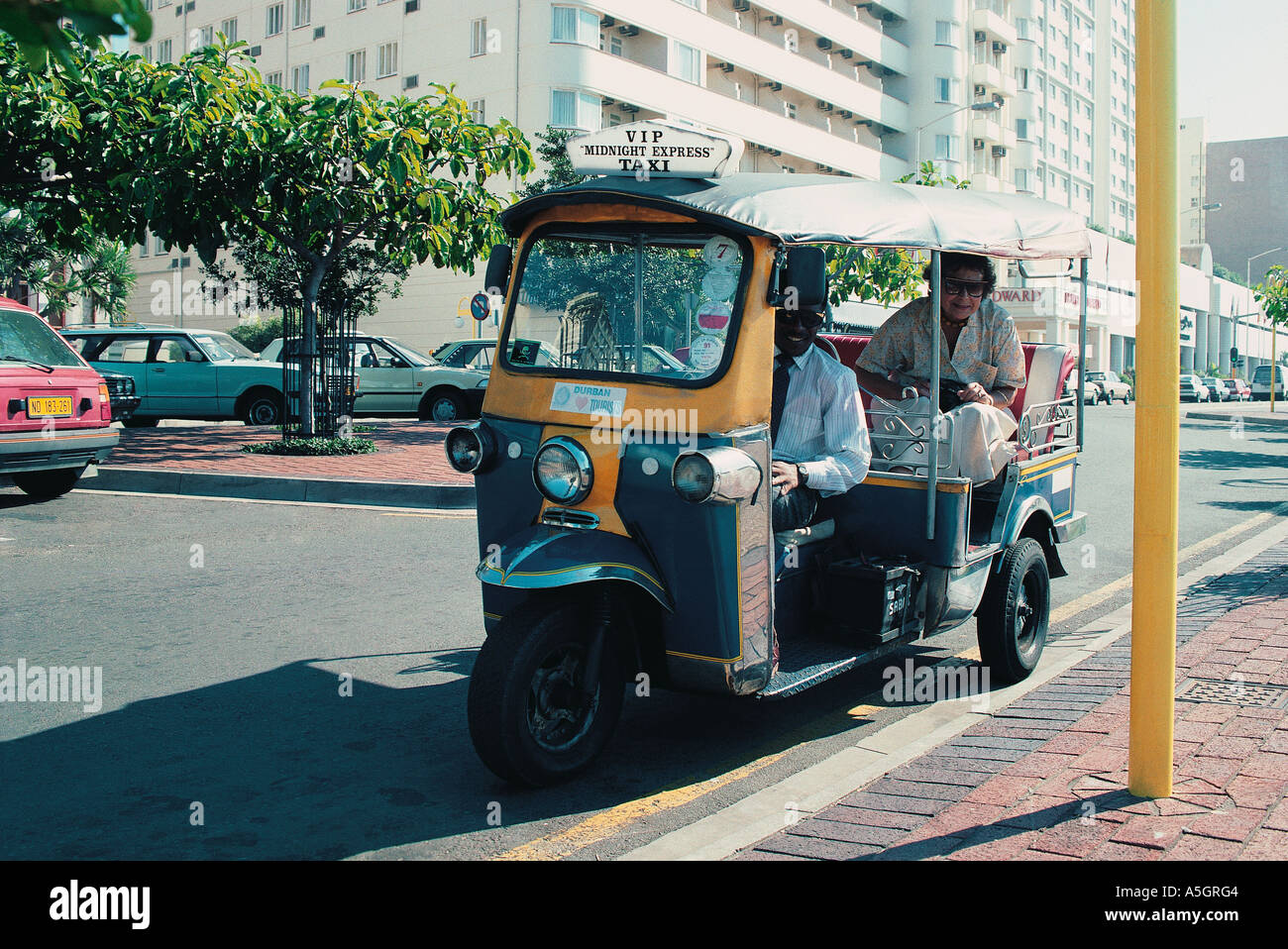 Tuk tuk three wheel taxi Durban South Africa Stock Photo - Alamy