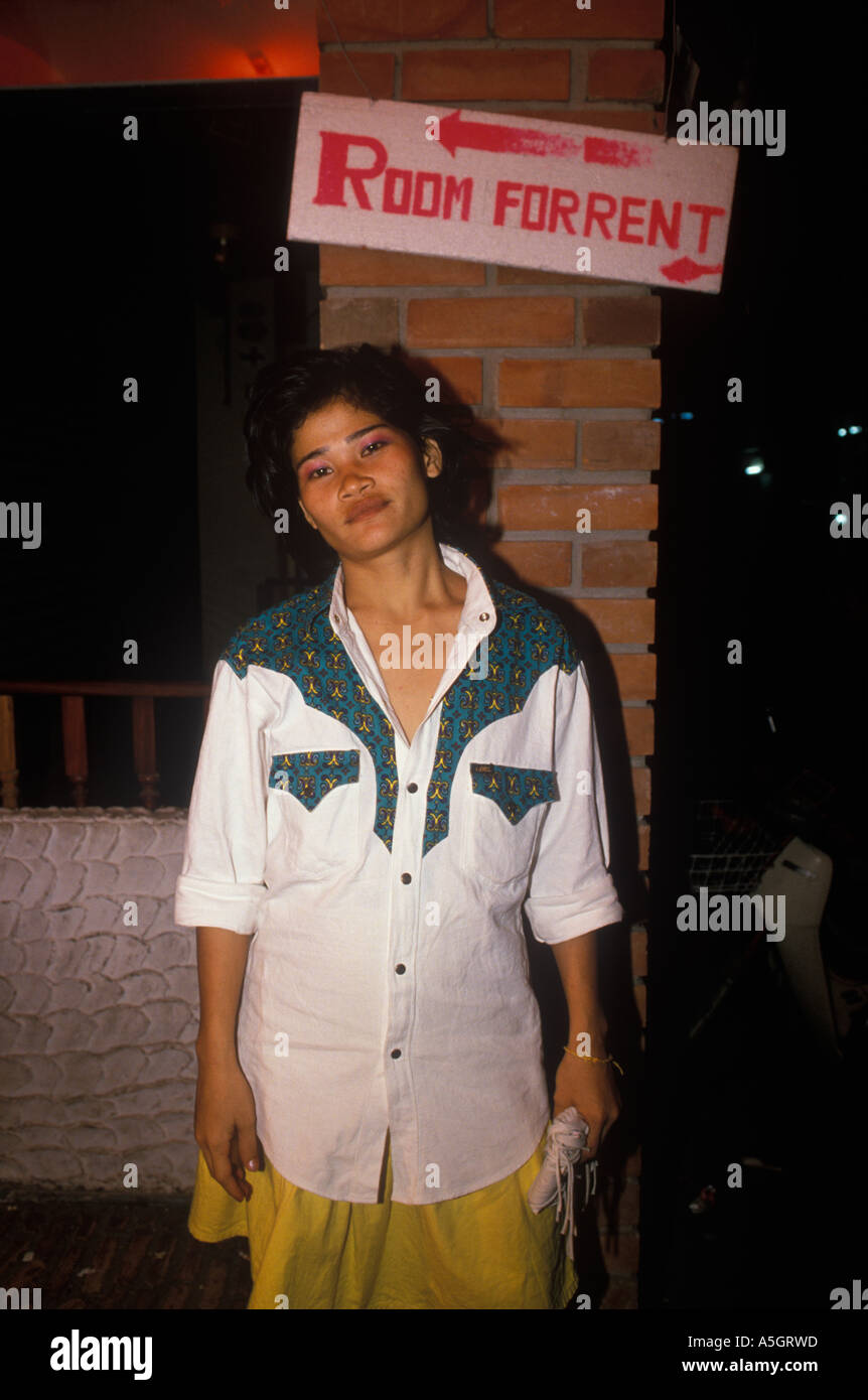 Sex worker red light area Pattaya Thailand. Young female prostitute ...